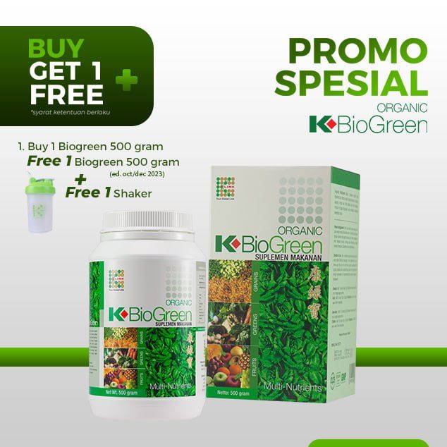 Biogreen 500 Gram Free Biogreen 500 Gram ED Okt/Dec 2023 Get FREE Shaker · DNM Mobile